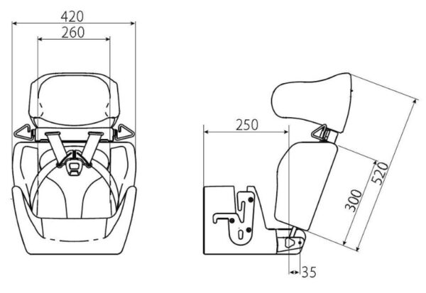 Medifab Carrot 3000 Car Seat - Transport And Access - GTK